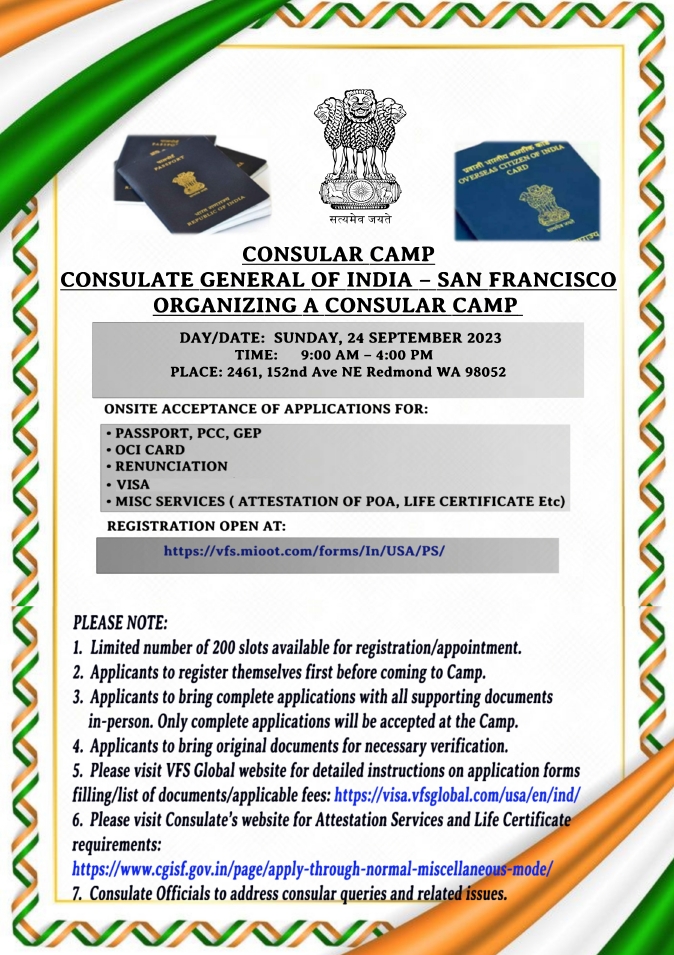 Consular Camp on 24 September 2023 at Redmond, WA - News | Consulate ...